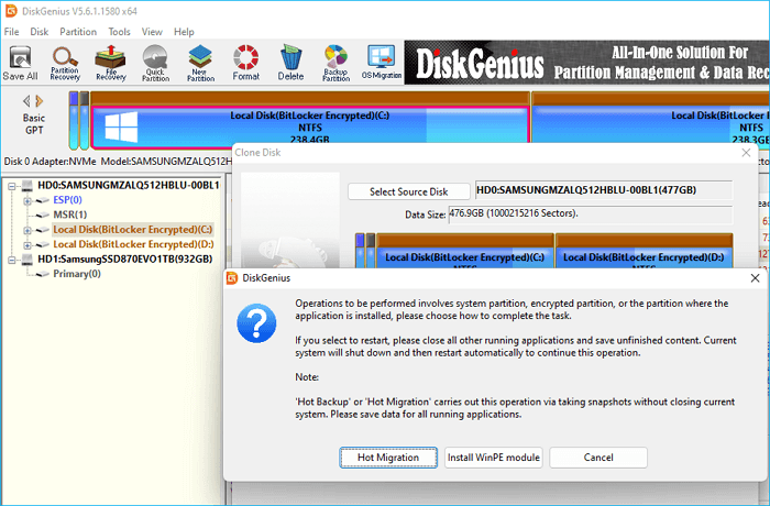 DiskGenius - Festplatte klonen unter Windows 10/11